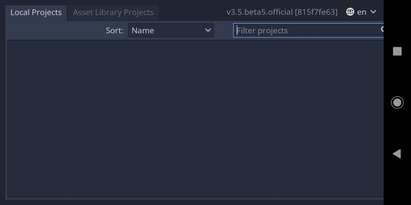 Can't use android godot even in English language due the window size ...