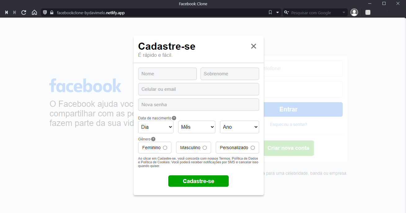 GitHub - davismelo/FacebookClone-ReactJS: Clone do facebook feito em ...
