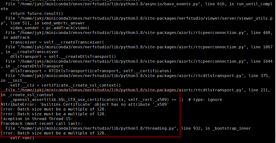 Batch size must be a multiple of 128 · Issue #1531 · nerfstudio-project/nerfstudio · GitHub