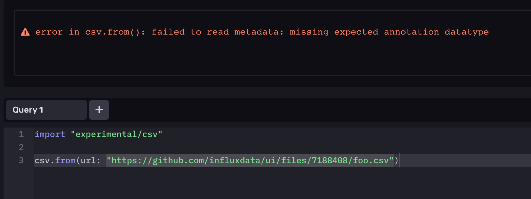 Upload CSV file doesn't seem to work · Issue #4054 · influxdata/flux · GitHub