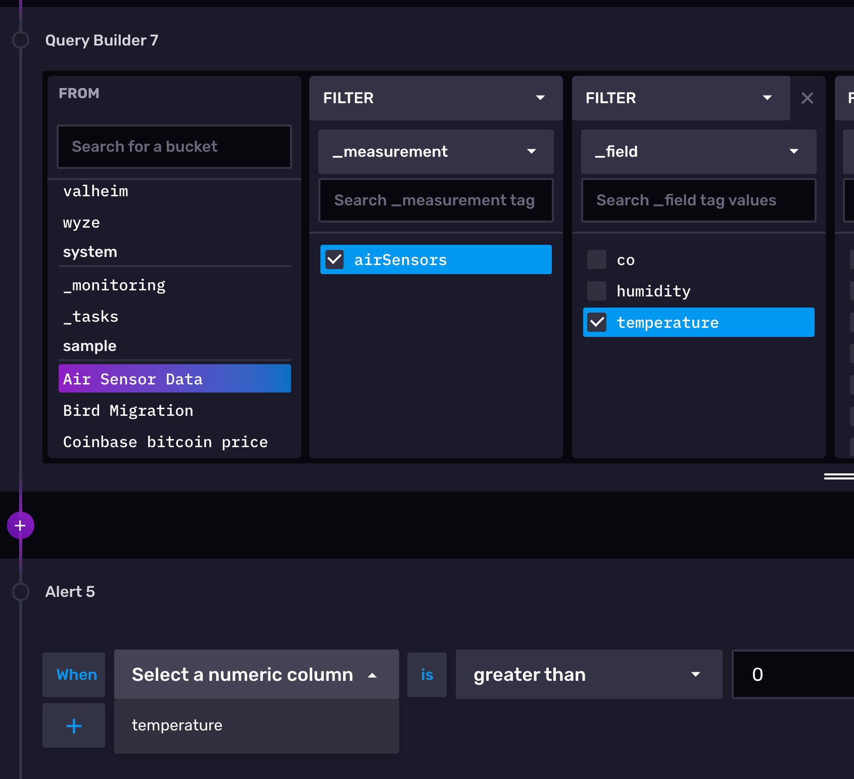 Notebooks Alert Panel Doesnt Let Me Select Numeric Column Types · Issue 3058 · Influxdataui 