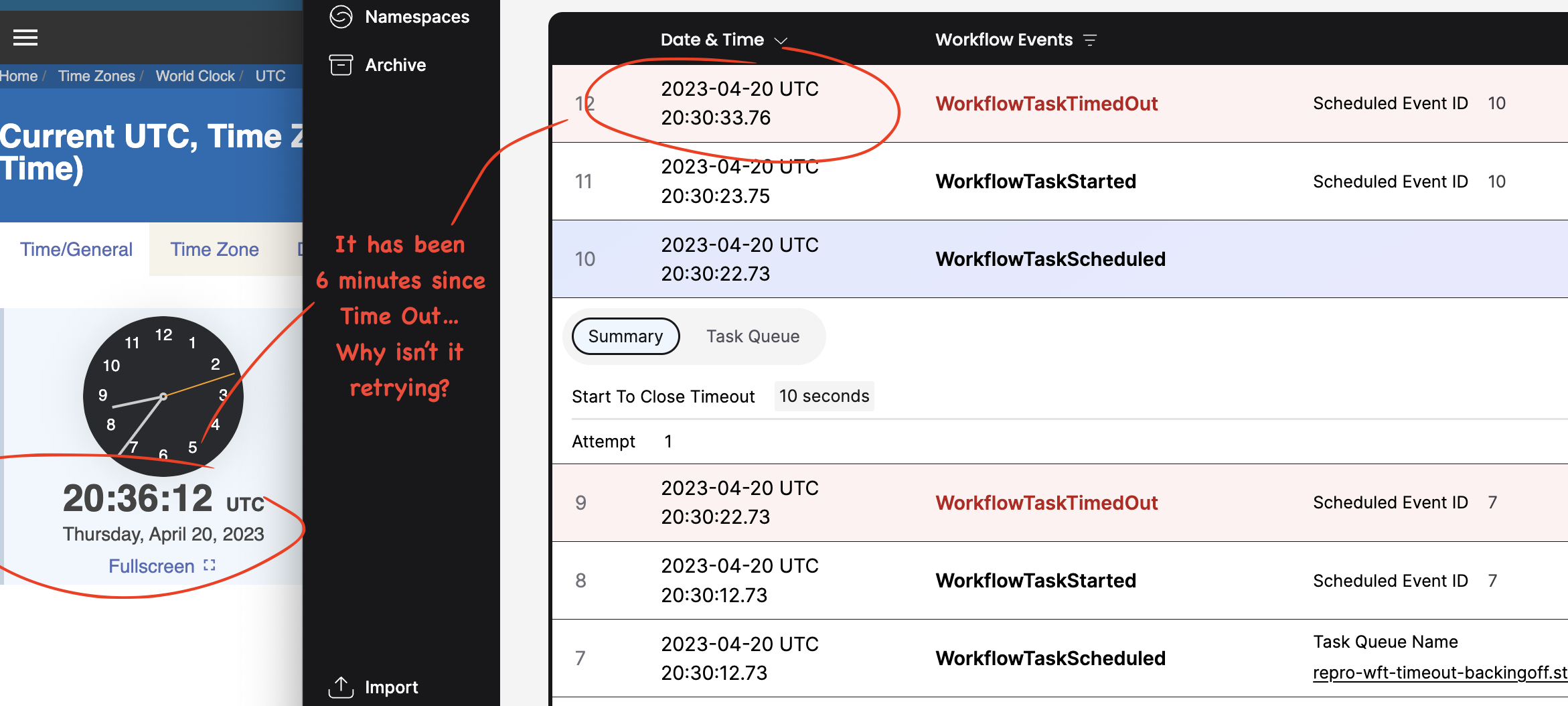Provide clear visual indication when WFTScheduled get collapsed due to recurring WFTTimedOut ...