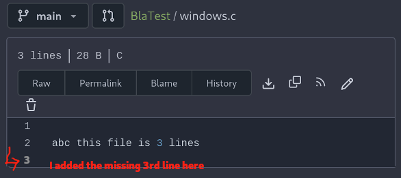 Gitea file view showing wrong amount of lines for both Unix and Windows ...