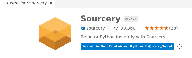 Unable to install extension in dev container - "PackageIsUnreadable ...