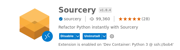 Unable to install extension in dev container - "PackageIsUnreadable" · Issue #123 · sourcery-ai ...