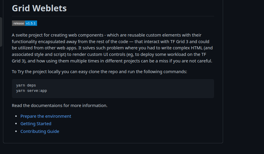 repo documentation · Issue #1208 · threefoldtecharchive/grid_weblets · GitHub