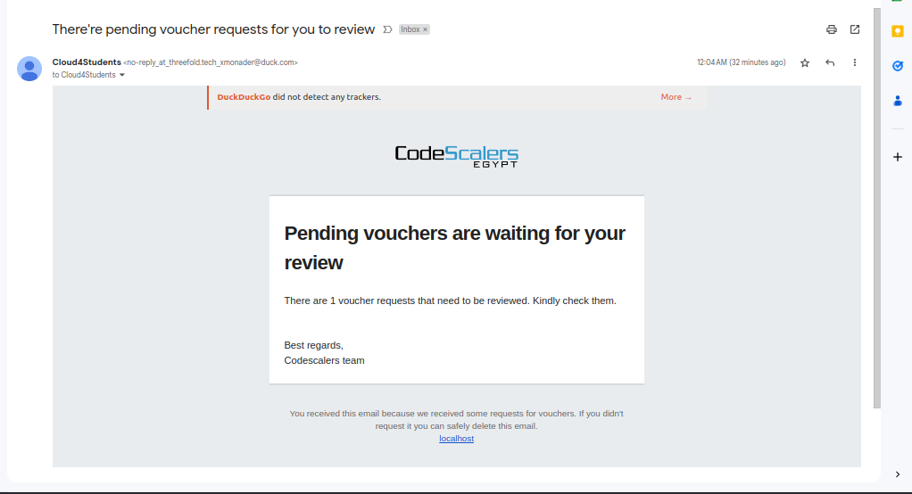 host isn't configured for pending voucher email · Issue #337 · codescalers/cloud4students · GitHub
