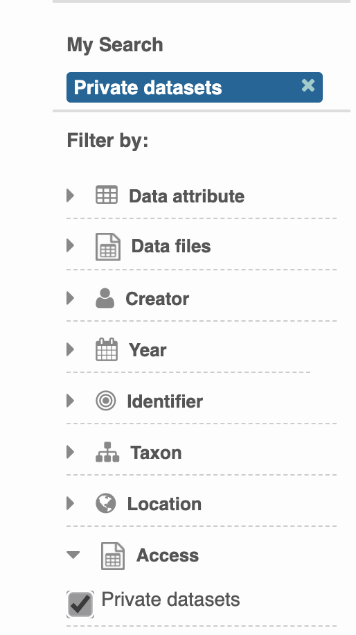Add ability to filter by published vs private packages · Issue #1902 · NCEAS/metacatui · GitHub