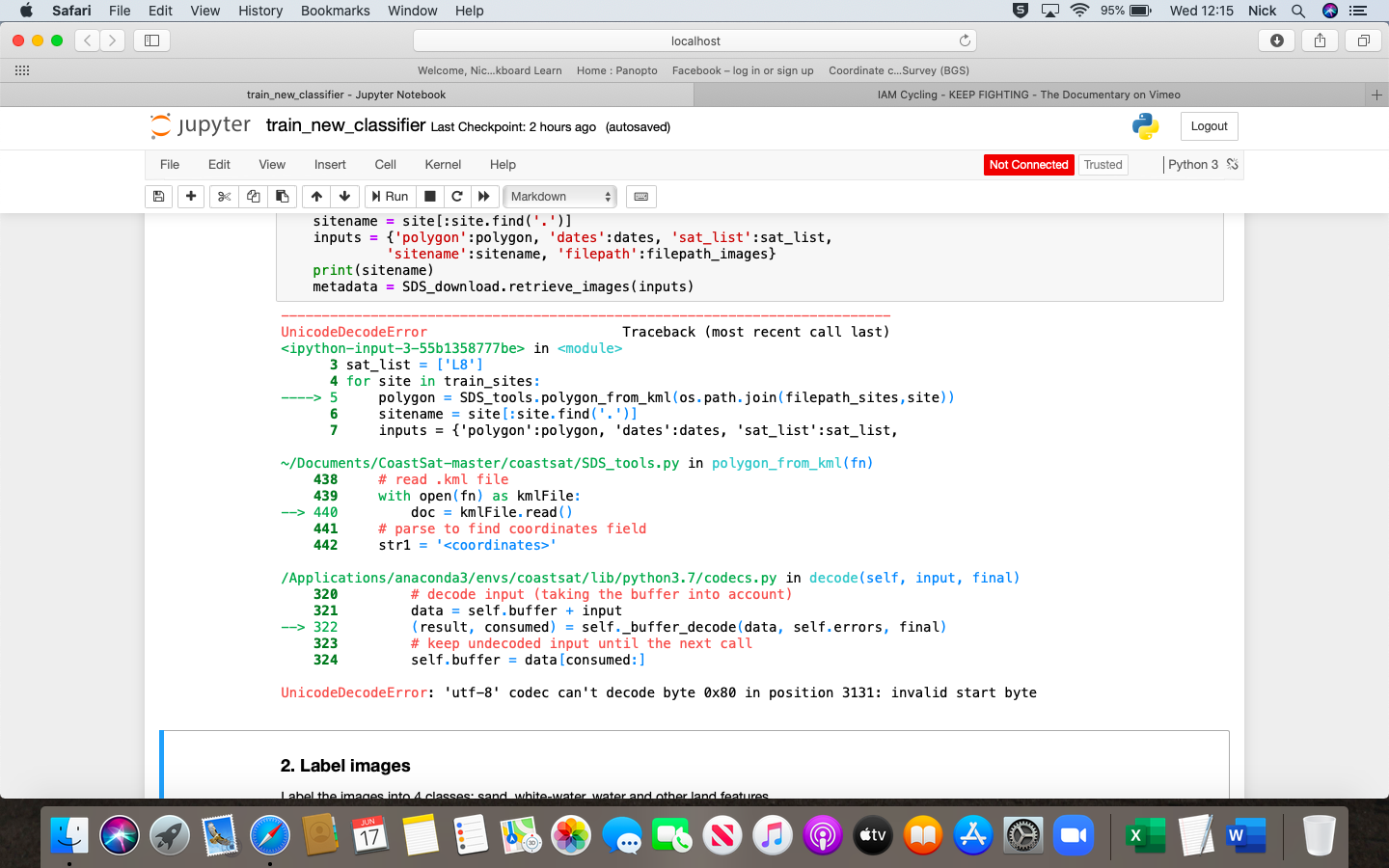 Problem with script when attempting to re-train classifier · Issue #103 · kvos/CoastSat · GitHub