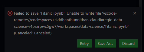 Saving notebook files with Ctrl+S in a Codespace is unresponsive or doesn't work · Issue #133898 ...