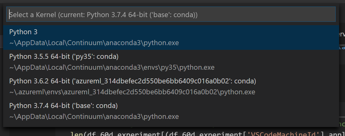 Allow Extensions To Add Custom Kernel Selection Creation Options · Issue 1660 · Microsoft