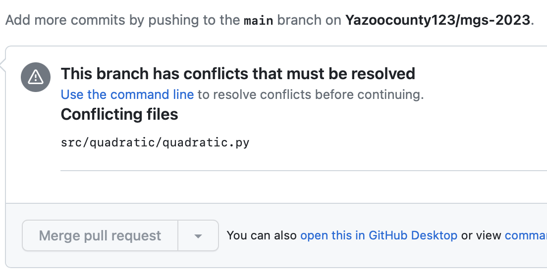 How does one solve "This branch has conflicts that must be resolved" in git while merging pull ...