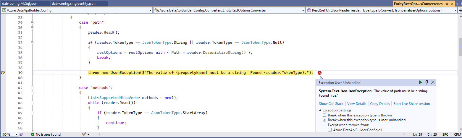 Cleanup Sample Config Files For Rest On Entities To Not Support Boolean