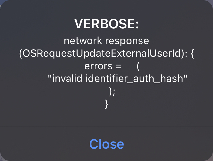 setExternalUserId() with Identity Verification : invalid identifier_auth_hash · Issue #1122 ...