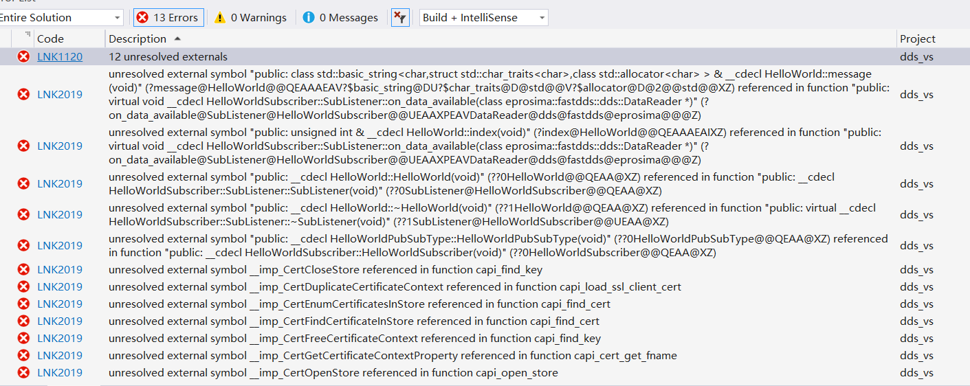 Visual Studio 2019 ： unresolved externals symbol · Issue #2805 · eProsima/Fast-DDS · GitHub