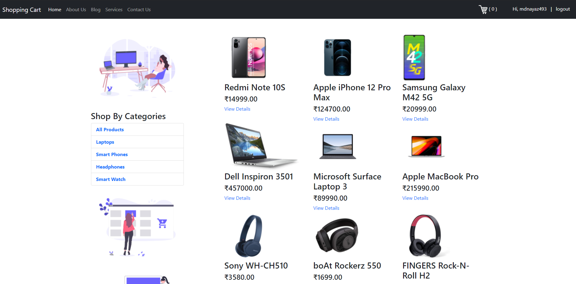 GitHub - MohammedNayaz/Shopping-Cart: Ecommerce Website in Node.Js - Project Assignment by Eduonix