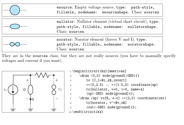 [new shapes] nullator and norator · Issue #615 · circuitikz/circuitikz · GitHub