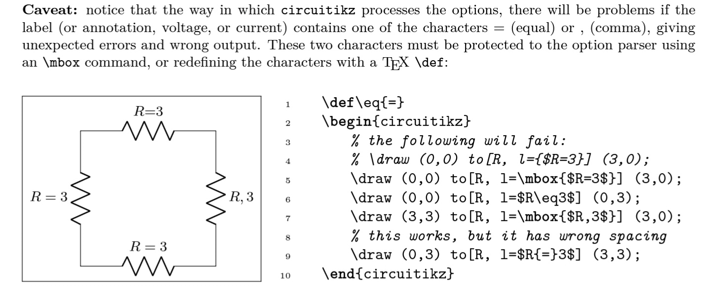 Equals sign in label causes errors · Issue #280 · circuitikz/circuitikz · GitHub