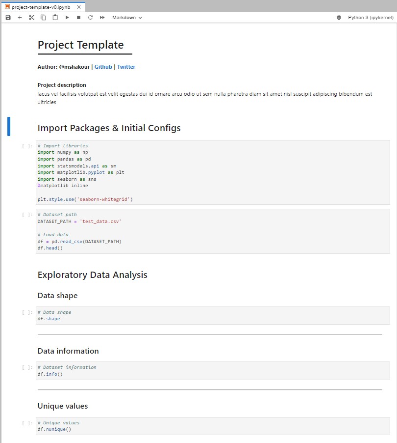 GitHub - mshakour/jupyter-notebook-project-boilerplate: A starter boilerplate jupyter notebook ...