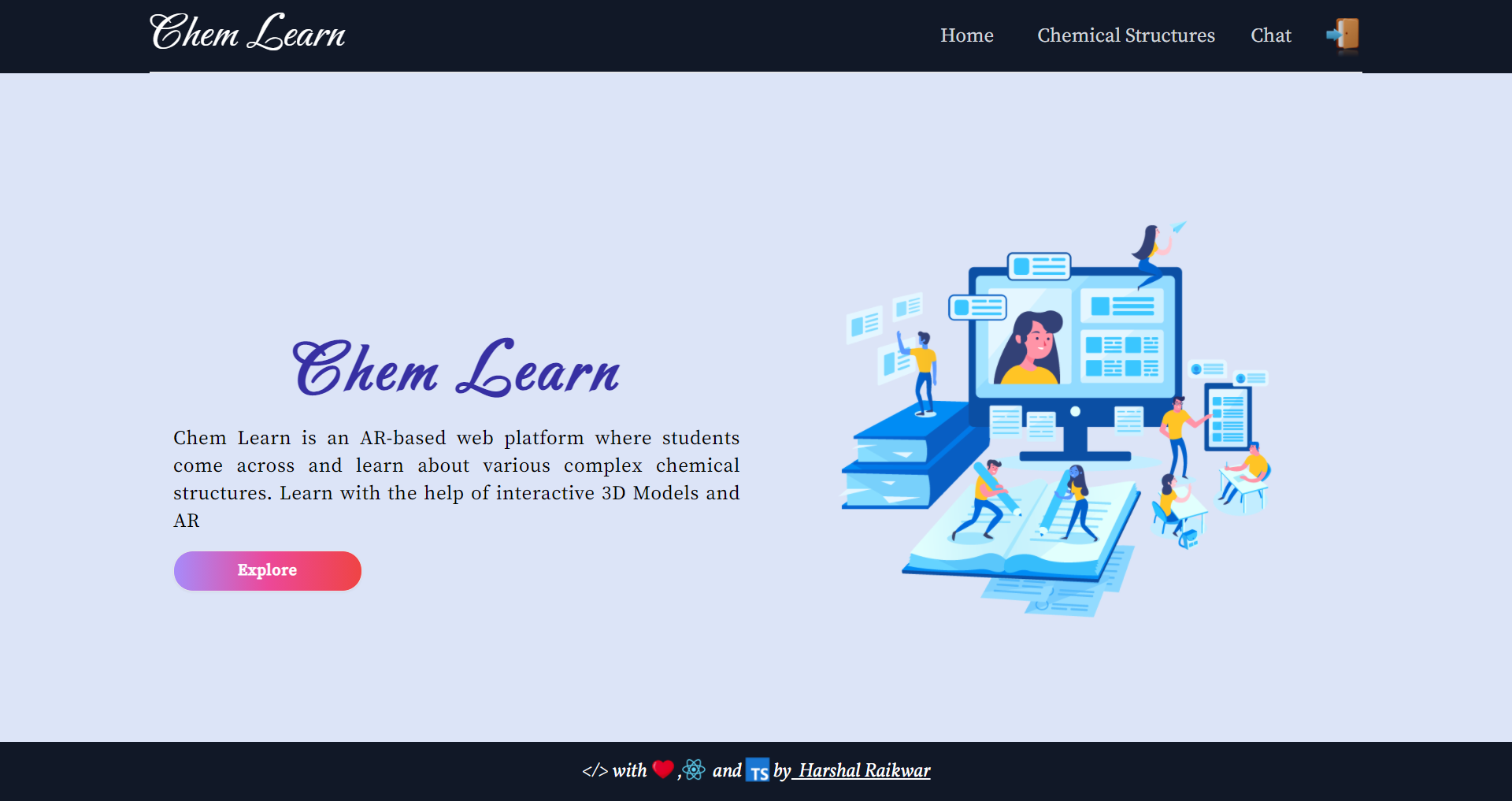 GitHub - Harshal0902/ChemLearn: ChemLearn is an AR-based web platform where students come across ...