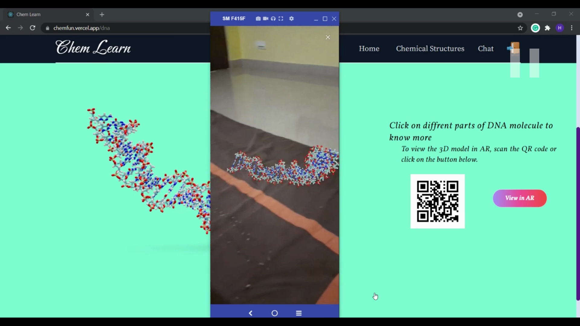 GitHub - Harshal0902/ChemLearn: ChemLearn is an AR-based web platform where students come across ...