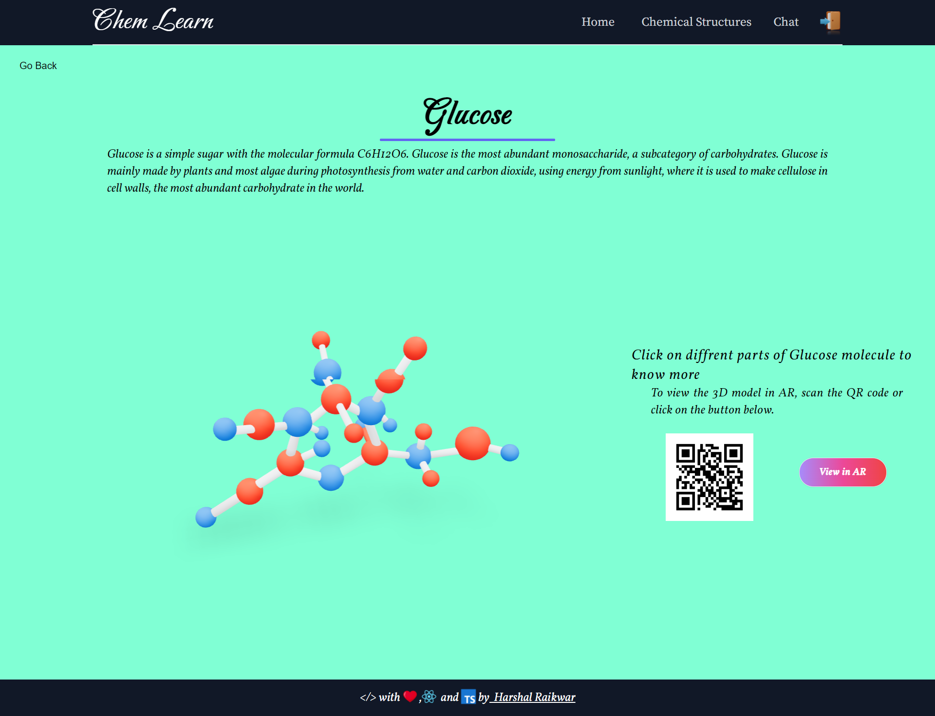 GitHub - Harshal0902/ChemLearn: ChemLearn is an AR-based web platform where students come across ...