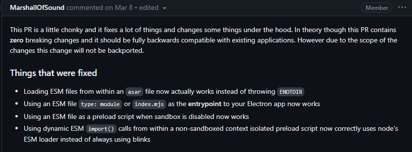 Support Node's ES Modules · Issue #21457 · electron/electron · GitHub