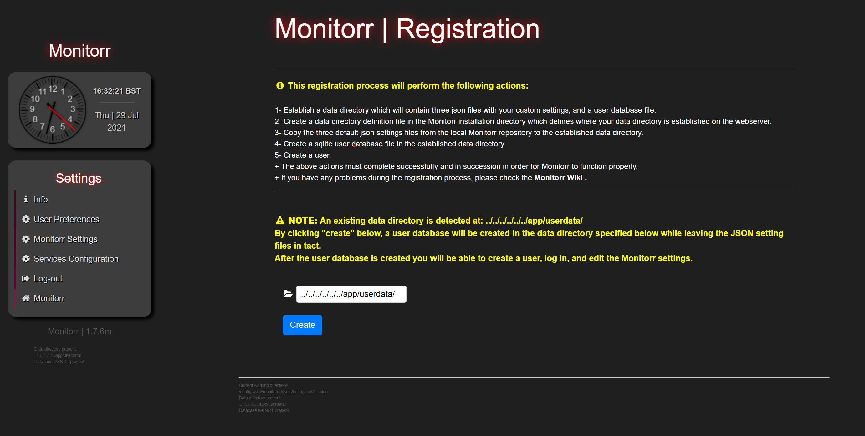 Cannot change location of data folder during database registration · Issue #237 · Monitorr ...