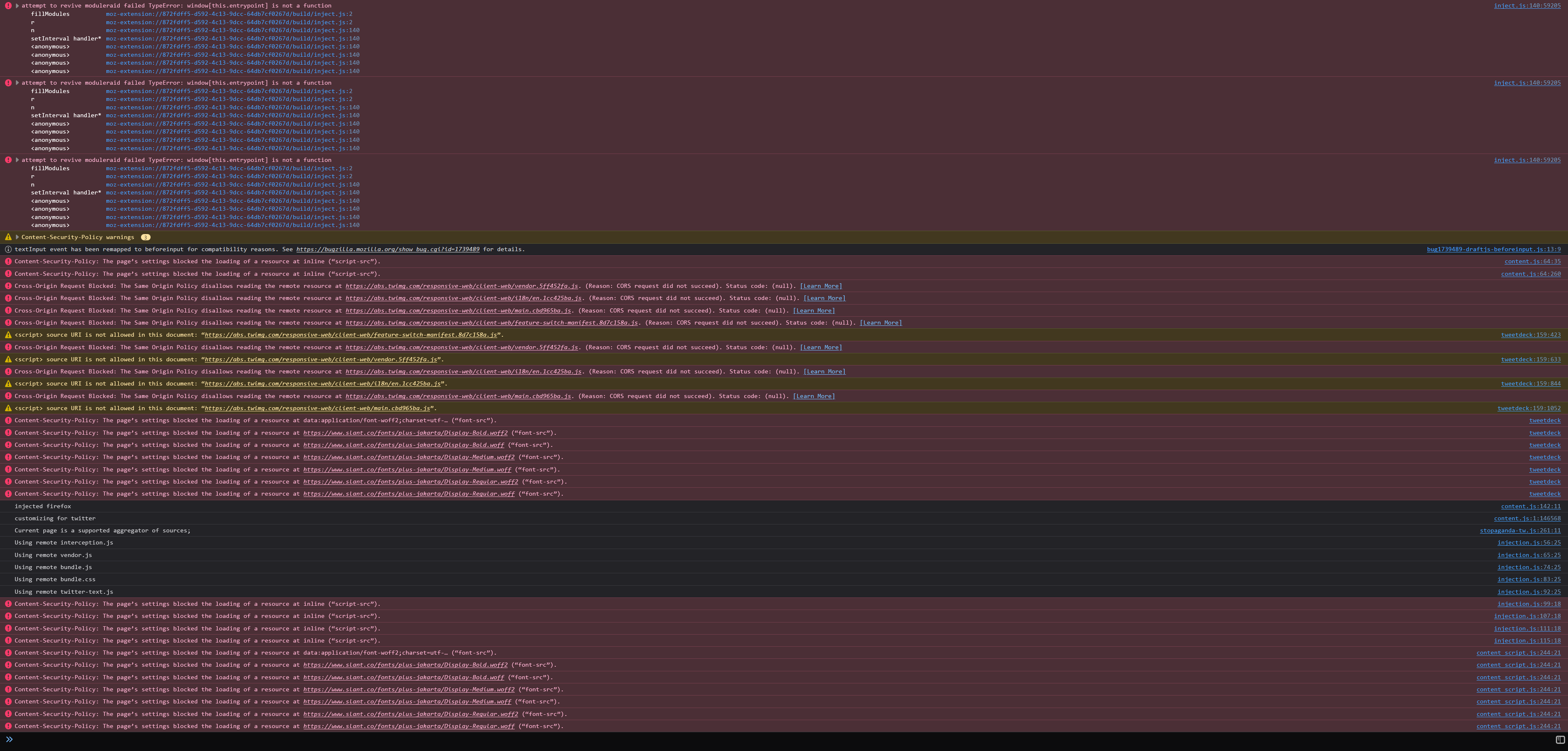 Infinite loading in Firefox Nightly · Issue #141 · dimdenGD/OldTweetDeck · GitHub