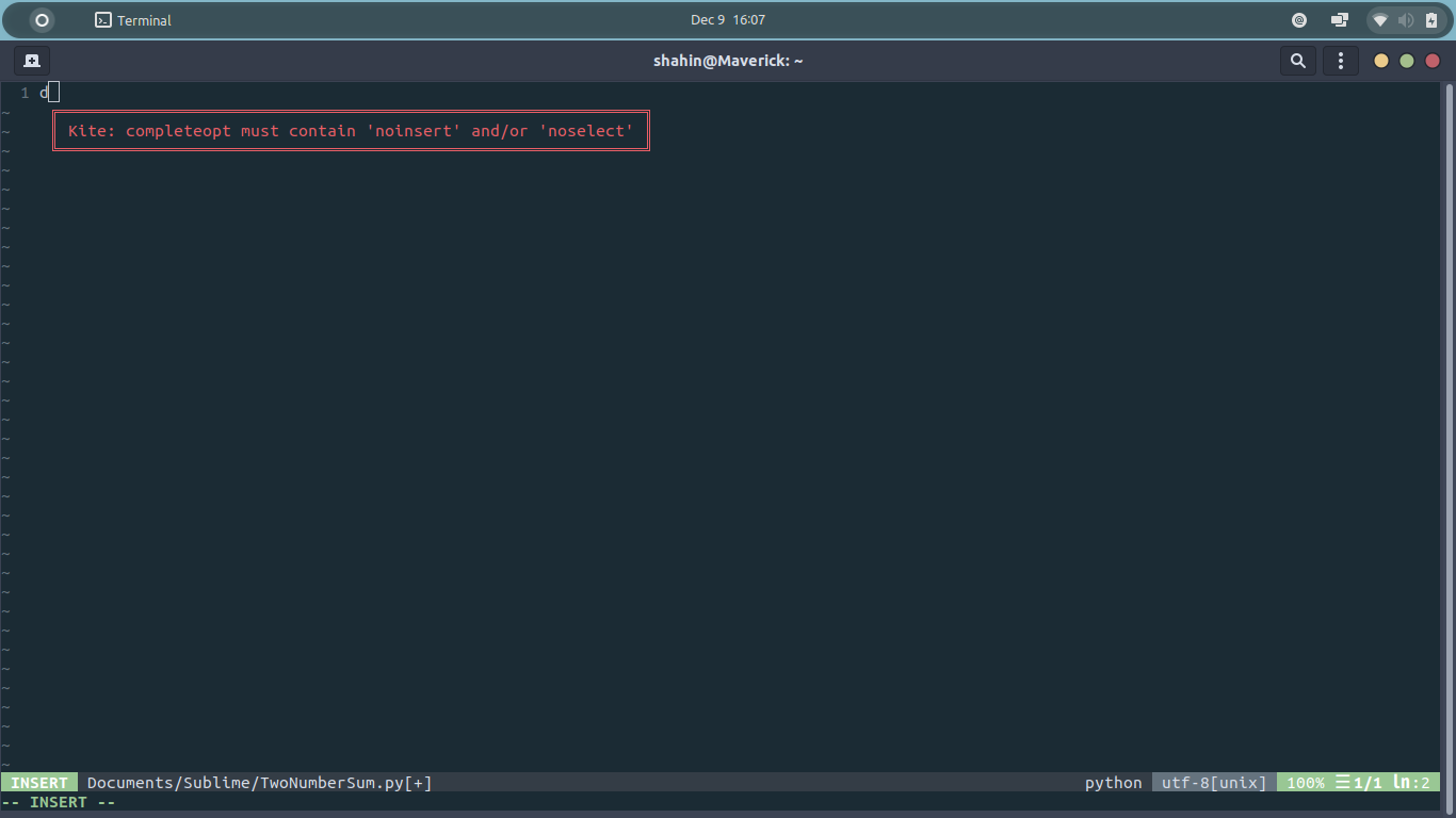Kite: completeopt must contain 'noinsert' and/or 'noselect' · Issue #504 · kiteco/issue-tracker ...