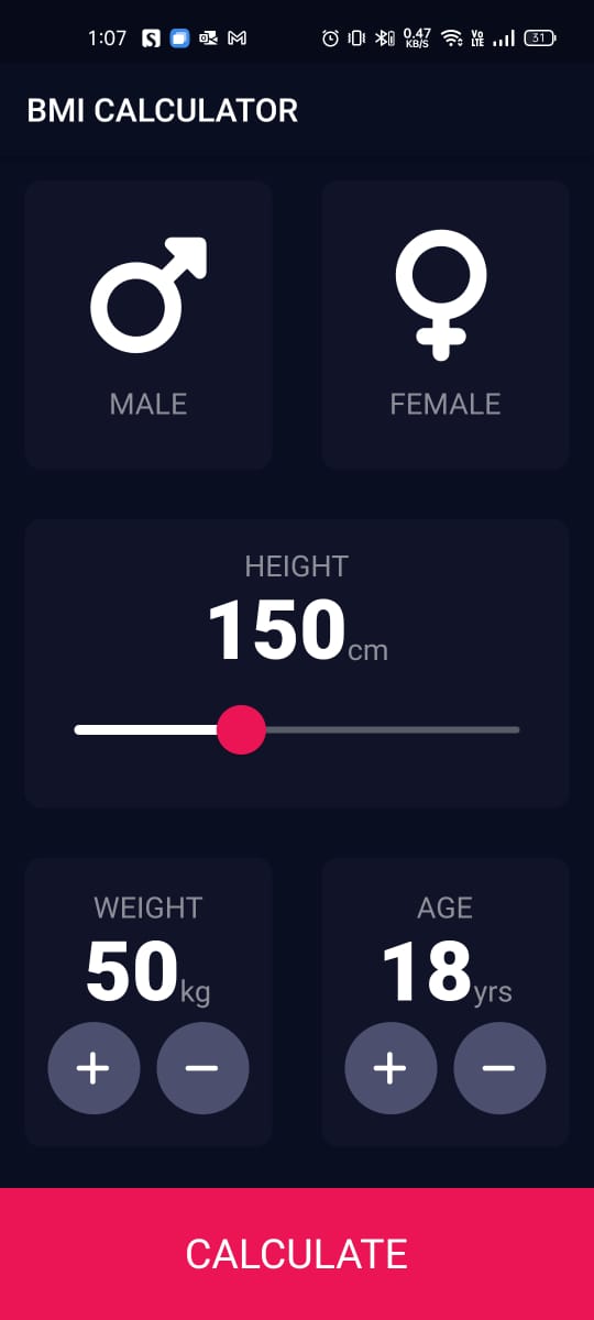 GitHub - rishabhbajpai2000/bmi_calculator_twelve: BMI Calculator App: A Flutter-based app that ...