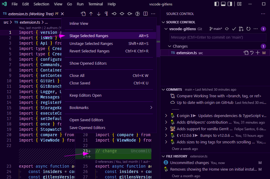 Git Add Patch Interactive Mode · Issue 1679 · Gitkrakenvscode Gitlens · Github