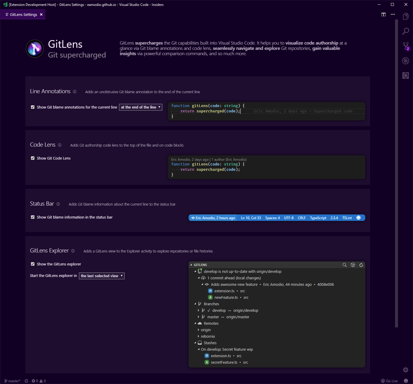 Request: too many settings, add a GUI tab · Issue #167 · gitkraken/vscode-gitlens · GitHub