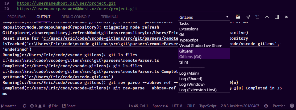 Unable to show branch history for branch that matches file or folder ...