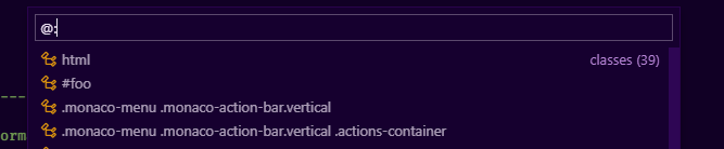 [css] classifiy document symbols by id/class/element · Issue #83577 · microsoft/vscode · GitHub