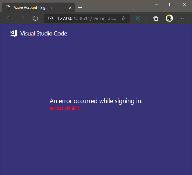 Sync: pressing Back on auth page results in unfriendly message · Issue #89518 · microsoft/vscode ...