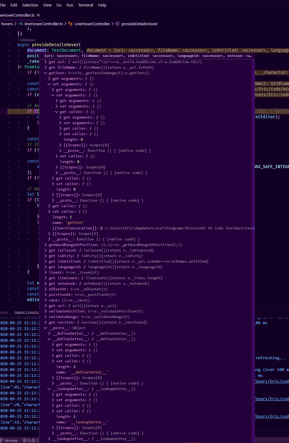 Debug Hovers Seem To No Longer Have A Max Height · Issue 107394 