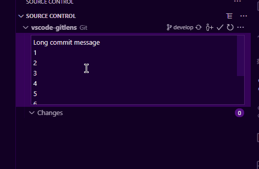 Scm Input History Navigating To A Long Multiline Commit Message Doesn T Focus The Cursor