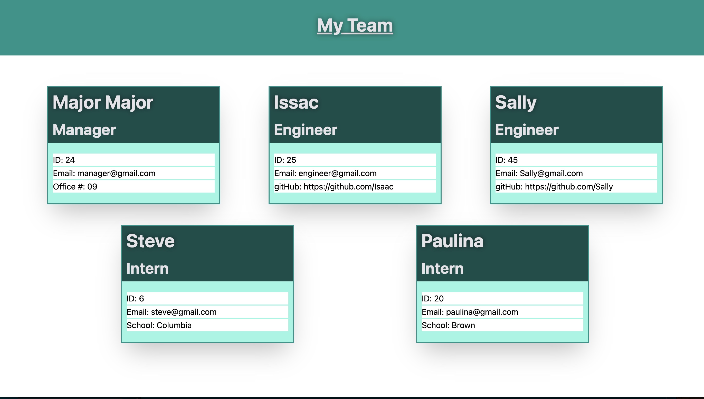 Team-Profile-Generator