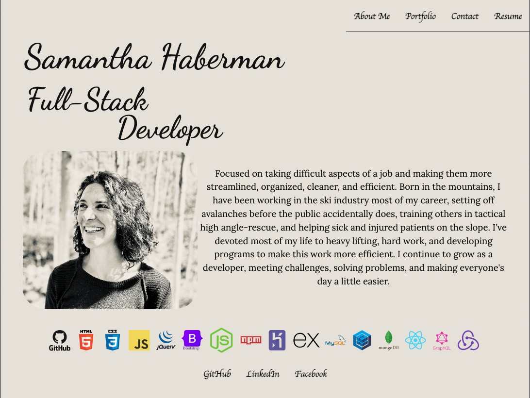 GitHub - Samantha-Ruth/react_portfolio: Personal Portfolio created ...