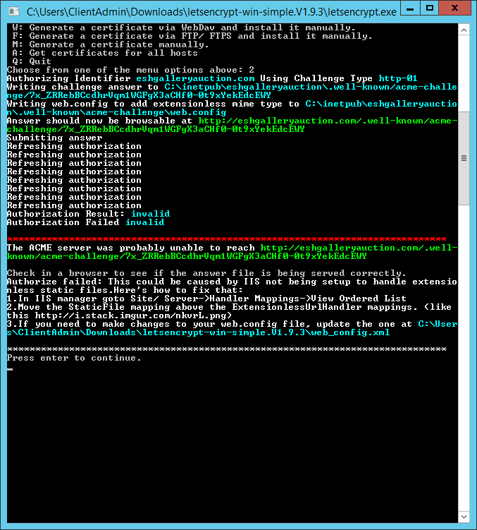 Authorize Failed · Issue 263 · Ebekker Acmesharp · Github