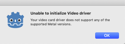 Vulkan: Unable to initialize video driver on macOS Mojave 10.14.6 (workaround: install the ...