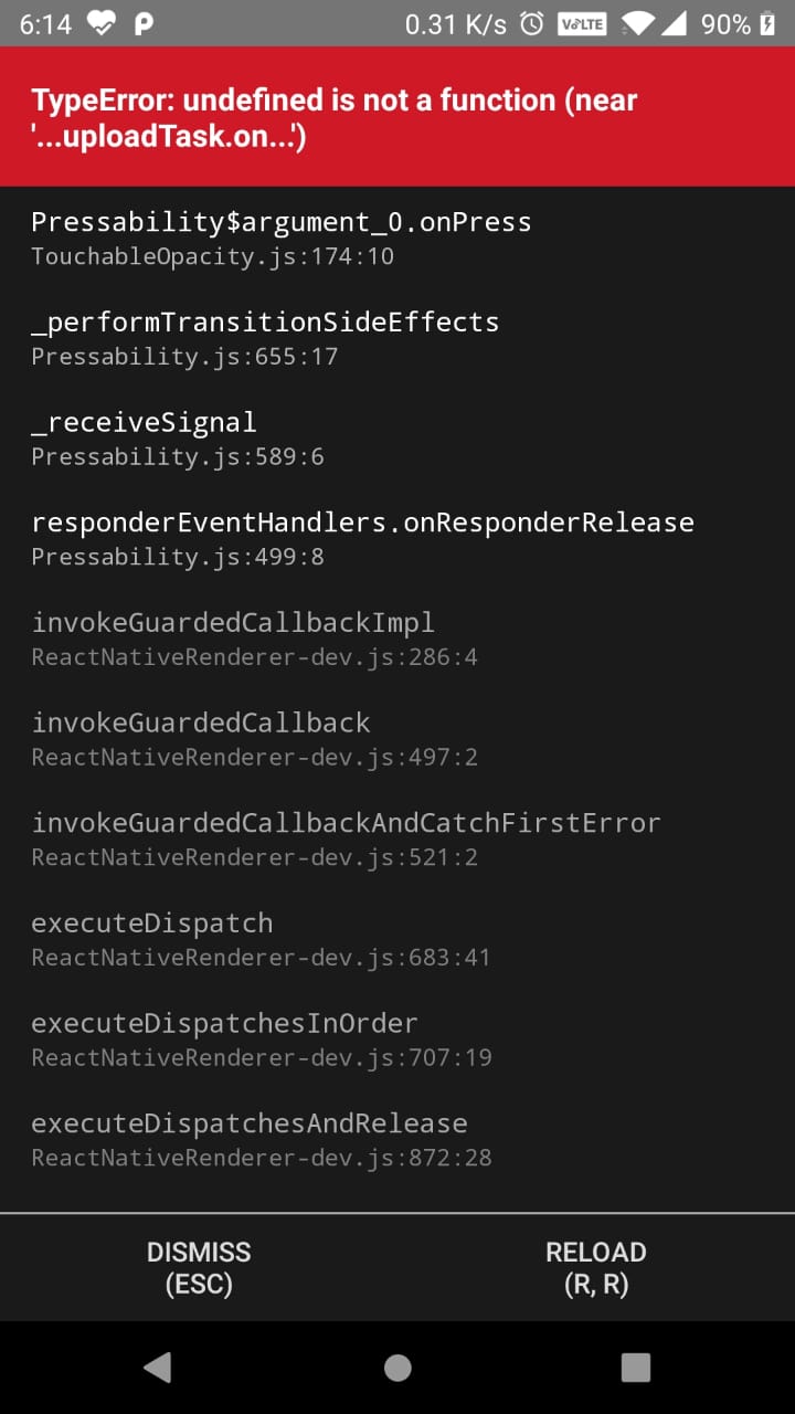 Typeerror Undefined Is Not A Function Near Uploadtaskon
