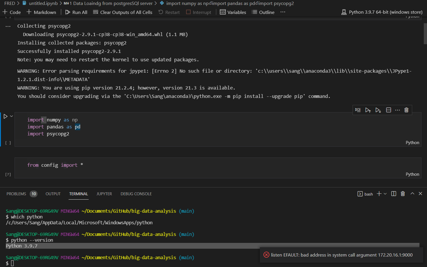listen EFAULT: bad addressin system call argument · Issue #7974 ...
