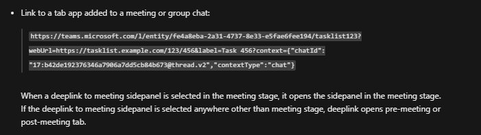 Deeplink to sidepanel not working · Issue #6459 · MicrosoftDocs/msteams-docs · GitHub