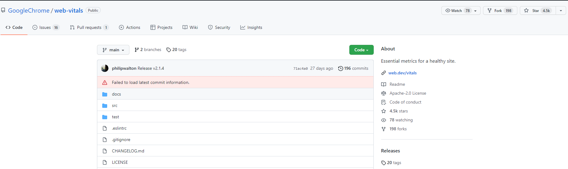 Getting error in repo · Issue #202 · GoogleChrome/web-vitals · GitHub