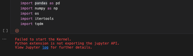 Failed To Start The Kernel Python Extension Is Not Exporting The Jupyter Api · Issue 20420