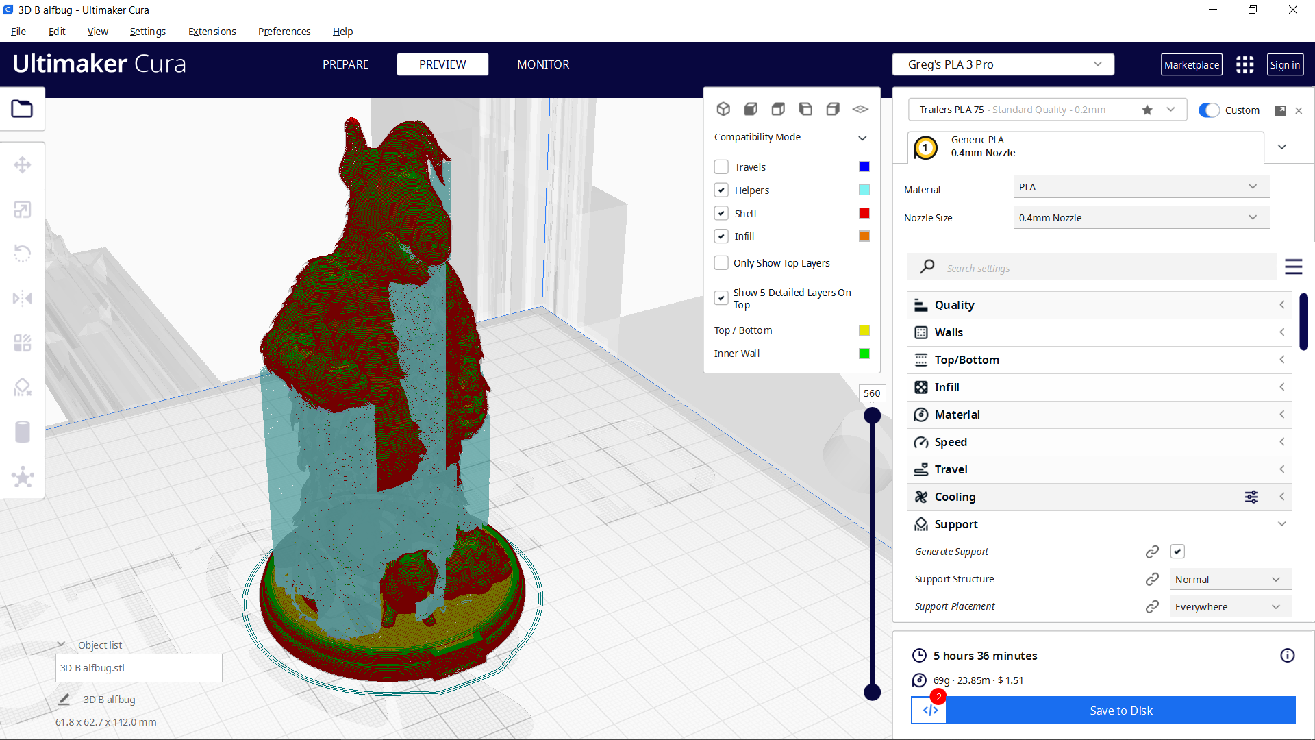Cura v5.2.1 - forever slicing · Issue #13976 · Ultimaker/Cura · GitHub