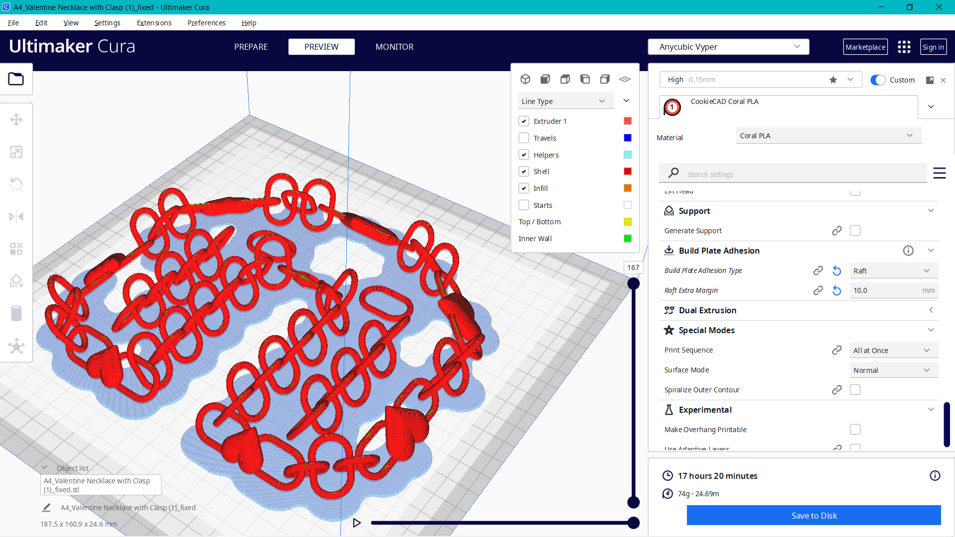Slice of necklace with raft failed · Issue #14496 · Ultimaker/Cura · GitHub