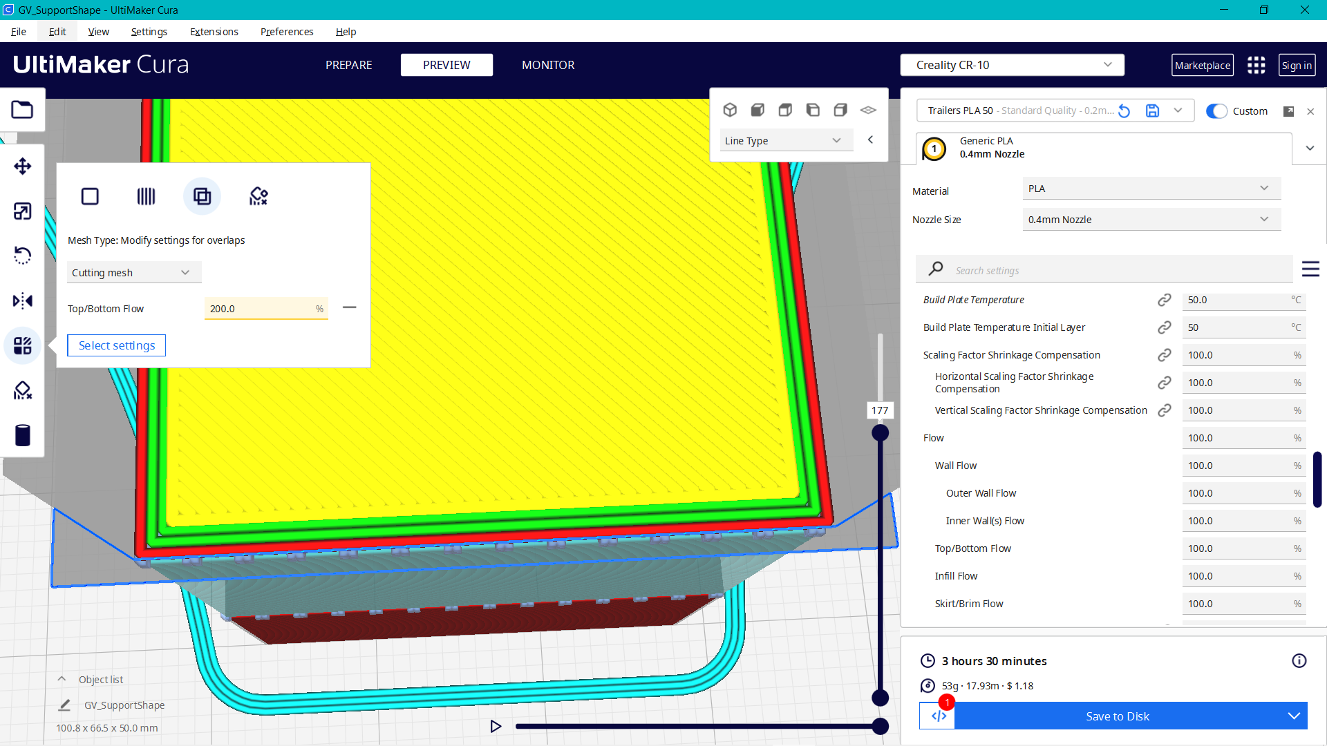 Custom flow for skin layers directly above supports · Issue #15615 ...